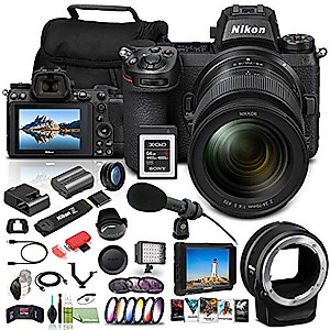 Nikon Z 6II Mirrorless Digital Camera 24.5MP with 24-70mm Lens (1663) USA Model + FTZ Mount + 4K Monitor + 64GB XQD Card + Pro Mic + Corel Photo Software Software + Case + Filter Kit + More