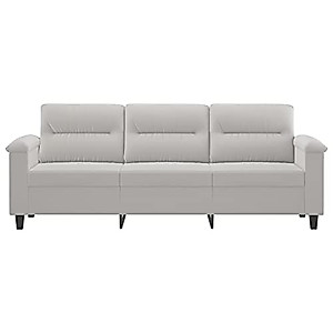 vidaXL 3-Seater Sofa Light Gray 70.9" Microfiber Fabric