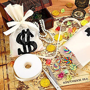 100 Pack Candy Cellophane Bag, Favor Bag with Ribbon, Cello Bag Party Bag for Independence Day Halloween Christmas Racing Car Style, 6 x 9 Inches ()