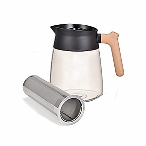 Wood Handle Coldbrew Coffee Maker 12 CUPS 60OZ Glass Tea Carafe