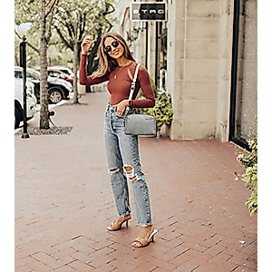 Roulens Triple Zip Small Crossbody Bag for women,Wide Strap Cell Phone Purse Shoulder Handbag Wallet with Credit Card Slots