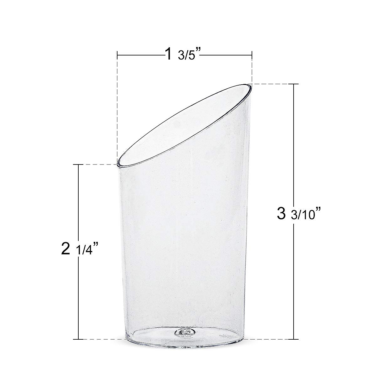 Plastic Dessert Cups with Spoons,Mini Disposable Appetizer Cups Clear Square Slanted Parfait Cups for Party - Set of 24 (2.5oz round slanted dessert cups)