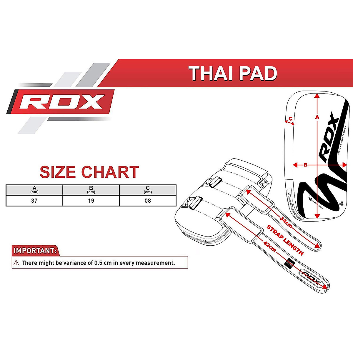 RDX MMA Thai Pad for Target Training, Convex Skin Leather Curved Kickboxing Strike Shield, Coaching Boxing, Muay Thai, Martial Arts, Karate, Taekwondo, Punching