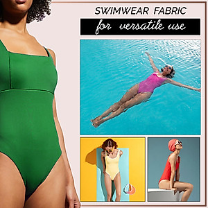 Nylon Spandex Fabric | 80% Nylon, 20% Spandex | Swimwear, Activewear Fabric | 4-Way Stretch | Sports, Dance, Yoga (Black, 1 Yard)