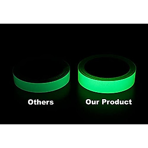Best Glow in The Dark Tape 1 in x30 ft+10 Arrows+10 Stars -Bright, Long-Lasting Fluorescent Tape for Halloween,Outdoor, Night Decorations, Safety, Stairs, Theater