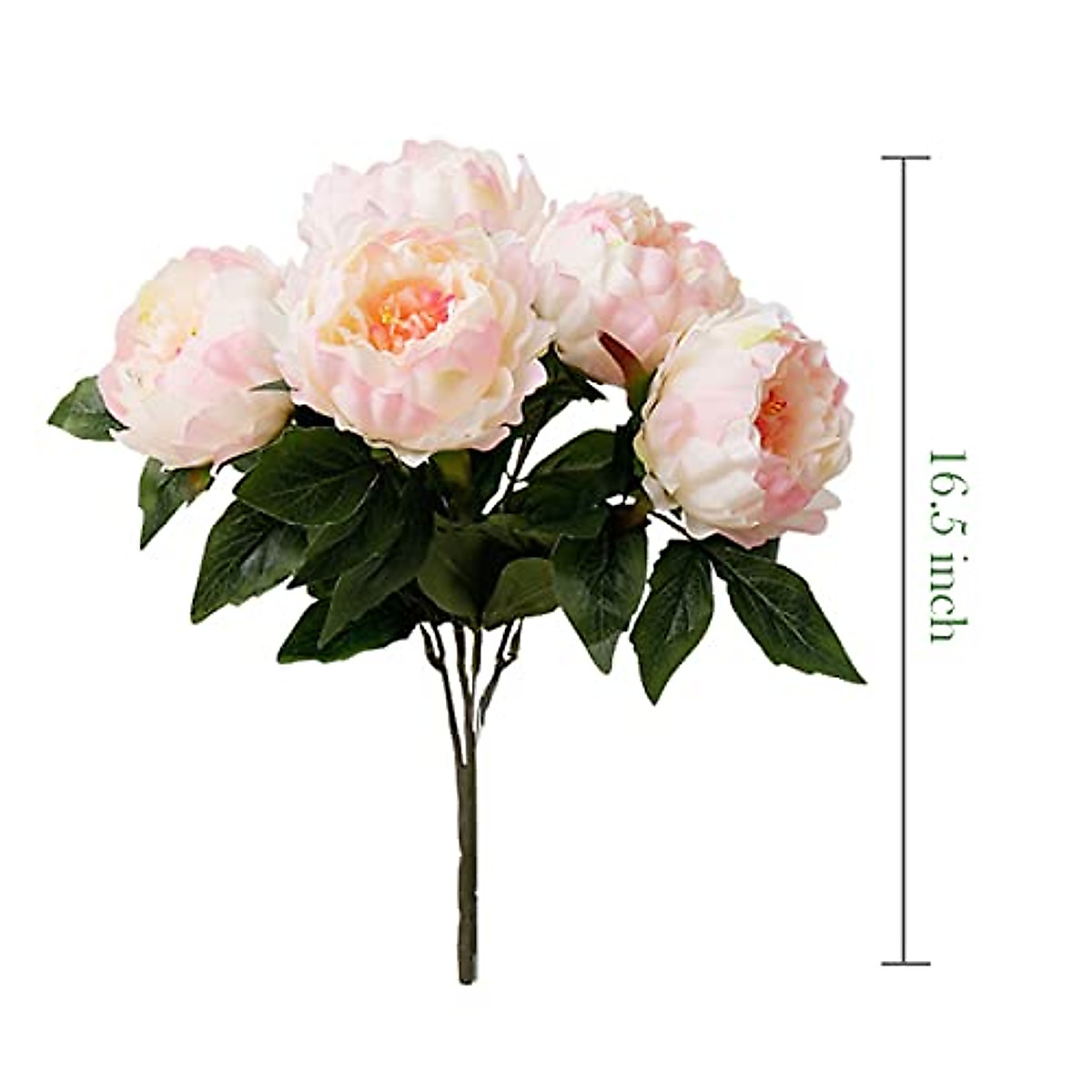 HoveBeaty Artificial Peony Silk Flowers Bouquet Home Wedding Decoration, 1 Pack, 5 Heads(Pink)