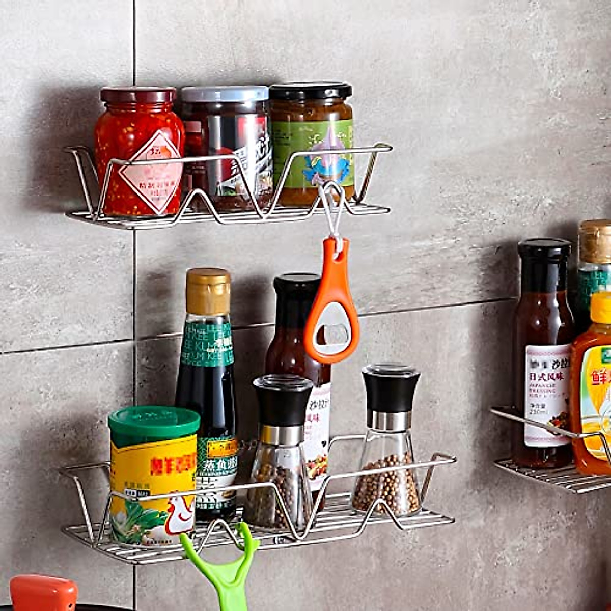 CGBE Shower Caddy, Shower Shelves With Soap Dish Holder Adhesive Hooks, Rust Free Shower Organizer Shower Rack Shampoo Holder Wall Mount For Bathroom Kitchen Storage (5 Packs)