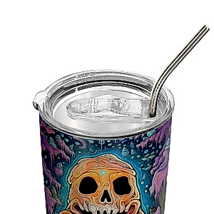 ORCAE 20oz Halloween Pumpkin Ghost Tumbler, Boo Boo Ghost, Trick or Treat, Halloween Gifts, Coffee Thermos, Stainless Steel Double Wall Vacuum Insulated Coffee Mug, Travel Cup with Lid - A