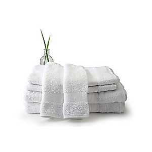 100% Organic Cotton Luxury Towel Set,6 Piece,700 GSM,Ultra Soft,High Absorbant,Bathroom,Hotel,Spa,GOTS Certified,Fair Trade Certified,2 Bath Towels 30x54,2 Hand Towels 20x30,2 Wash Cloths 13x13,White