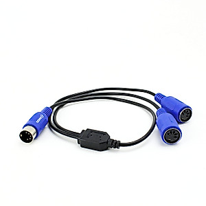 ZAWDIO MIDI Splitter, 5-Pin DIN Y-Adapter Cable, Male to 2X Dual Female Extension