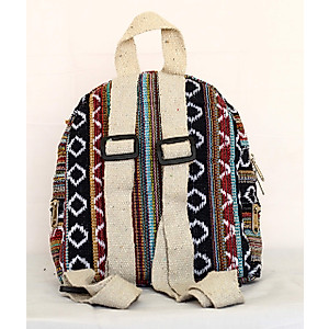 ECOBAWA Hemp Mini Backpack for women Adjustable shoulder strap Mini Bag Washable Lightweight Casual Daypack (Brown)