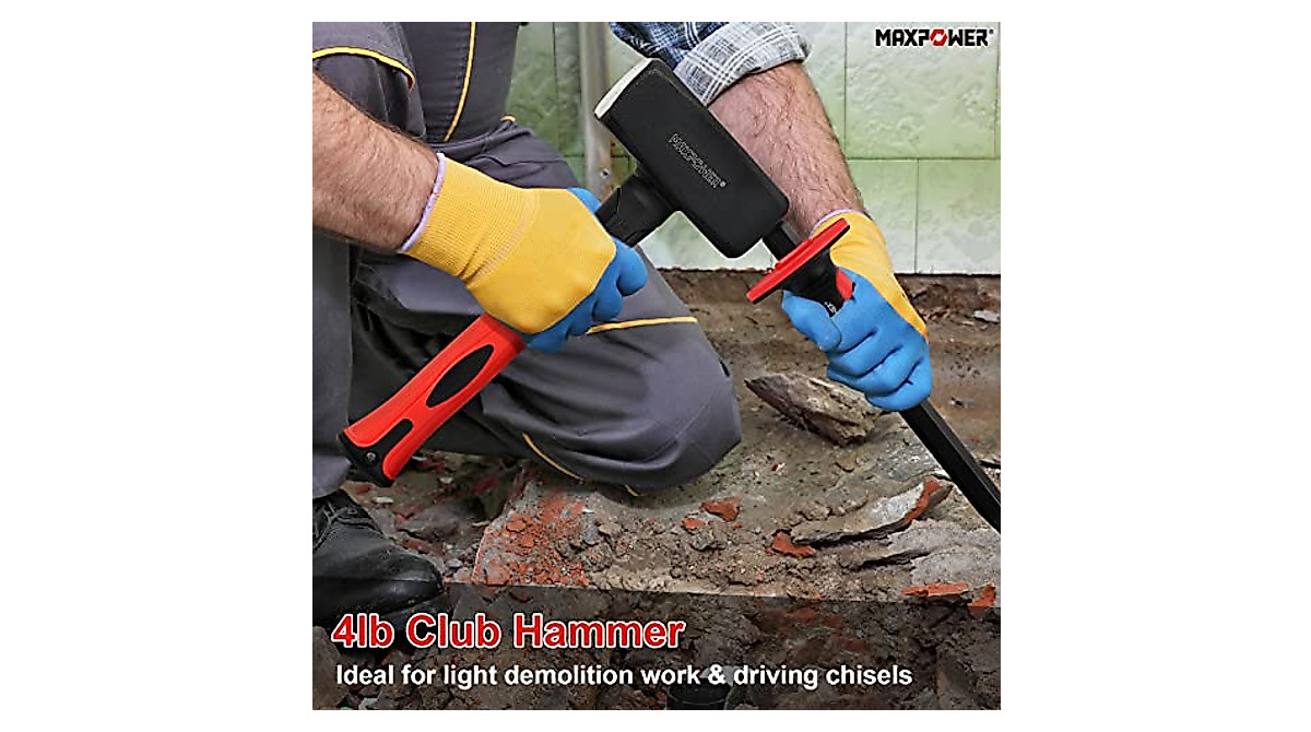 MAXPOWER Mini Sledge Hammer | 4lb Club Hammer for Demolition