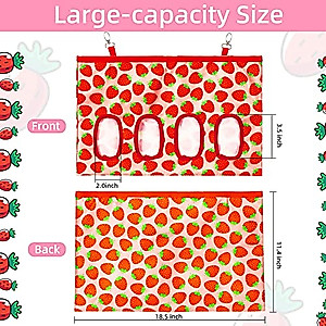 Terossy 2PCs Large Capacity Hay Feeder Rabbit, Mess-free Hanging Hay Feeder for Guinea Pigs, Hay Bag for Rabbits Bunny Chinchilla Hamster, Chew Proof Waste-free, 2Holes+4Holes, 9.8x11.4+11.8x18.5 Inch