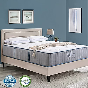 IULULU California King Size Mattress, 14 Inch Memory Foam and Innerspring Hybrid Mattress with Breathable Cover, CertiPUR-US Certified, Bed in A Box, Gel Infused 2-Sided Mattress, Medium-Firm(White)