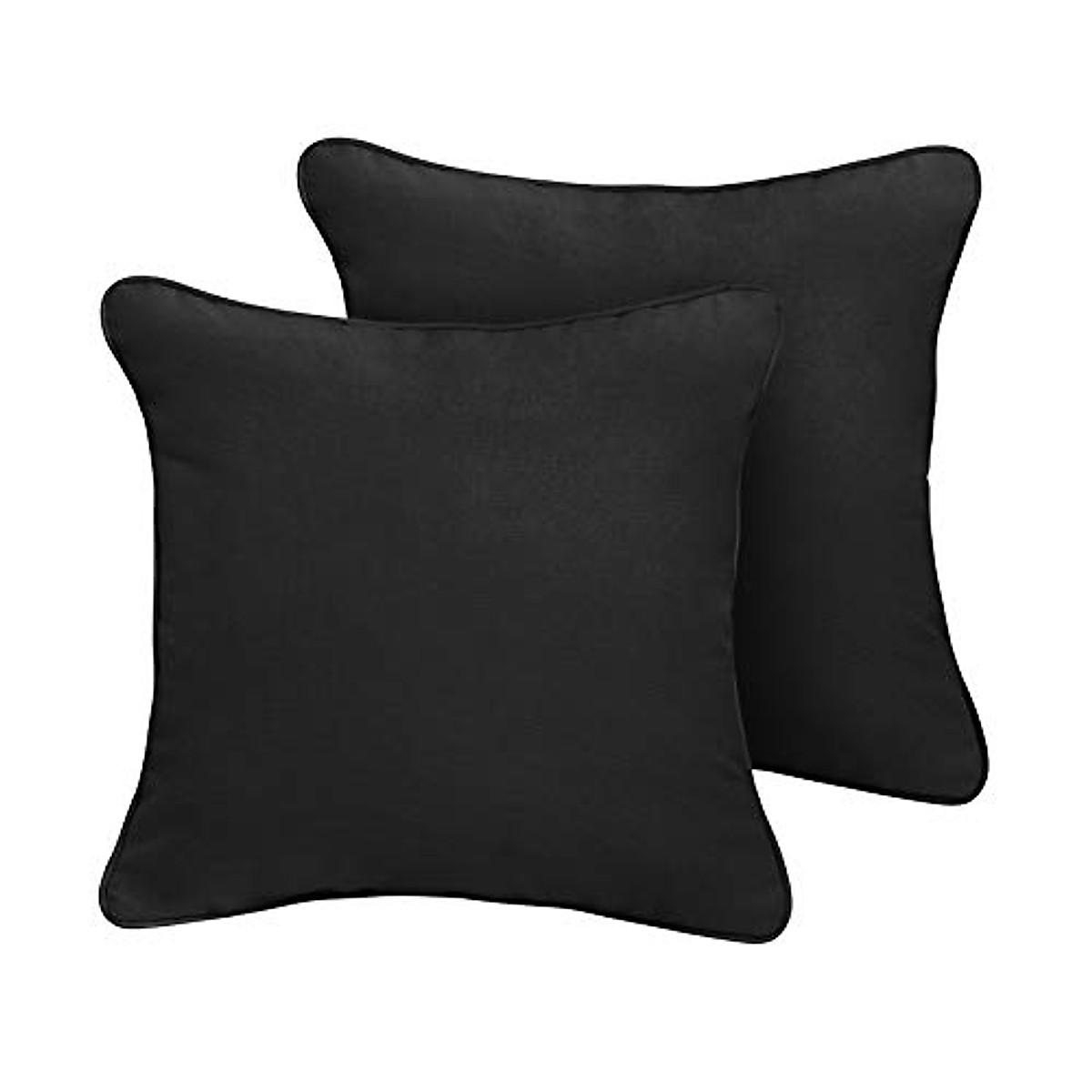 Mozaic Home AMZ353601SP Sunbrella Canvas Black Outdoor Pillow Set, 18 x 18