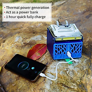 Portable Wood Burning Camp Stove Outdoor Folding Backpacking Stove With Battery To Power USB Charging And Outdoor Camping Picnic BBQ