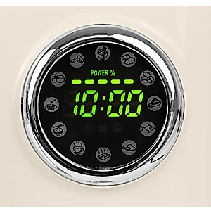 Nostalgia Retro Compact Countertop Microwave Oven 0.7 Cu. Ft. 700-Watts with LED Digital Display, Child Lock, Easy Clean Interior, Cream