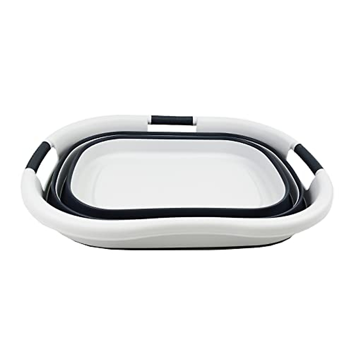 SAMMART 40L (10.5 Gallon) Collapsible Plastic Laundry Basket - Foldable Pop Up Storage Container/Organizer - Portable Washing Tub - Space Saving Hamper/Basket (Grey/Slate Grey)