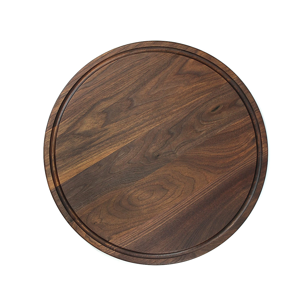 Refine Kitchenware Large Walnut Personalized Circle Board with Juice Groove, 18 Inch Round Personalized Cheese Board, Round Charcuterie Board | 100% Made in the USA