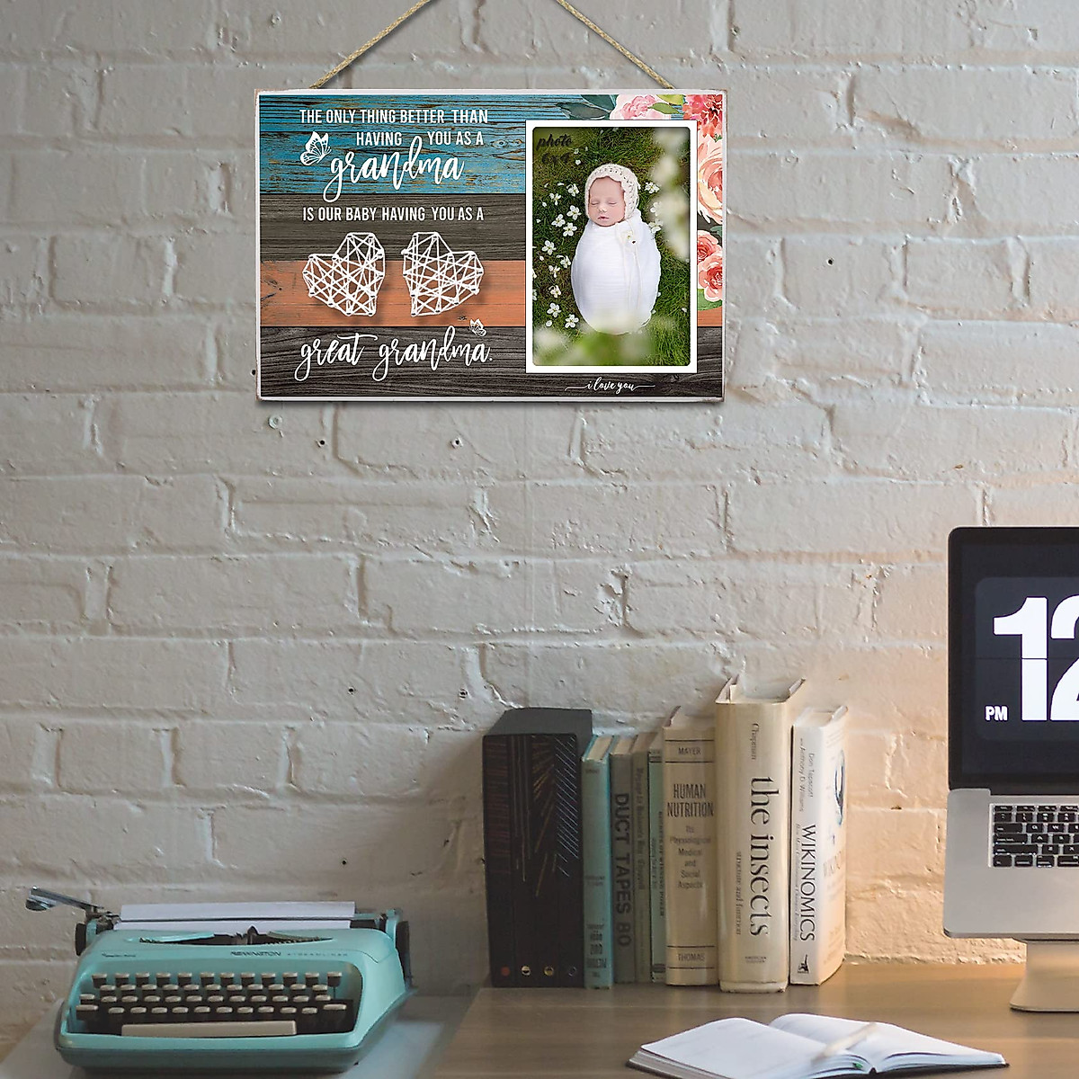 KU-DaYi Baby Announcement Picture Frame for Great Grandma - Ultrasound Picture Photo Frame Baby Announcement Gift for Great Grandma 4x6 In Photo - F020