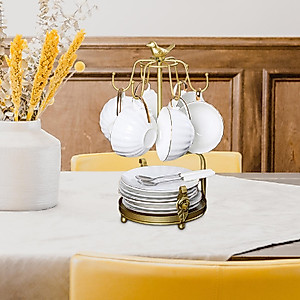 IEUDNS Coffee Cup Holder Cups Organizer Stand Mug Cup Holders Tea Cup Storage Rack for Restaurant Office Living Room Kitchen Counter, Gold