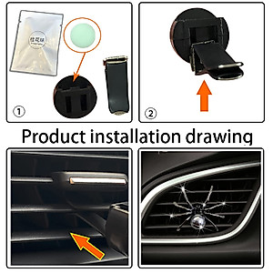 Bling Spider Car Air Fresheners Vent Clips, Cute Lovely Spider Car Air Vent Clips Funny Diamond Diffuser Vent Clip Decoration Interior Decor Bling Accessories for Women Men（Black）