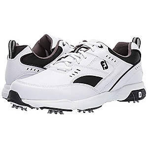FootJoy Men's Sneaker Golf Shoes, White/Black, 9
