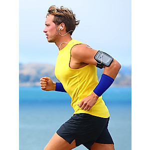 Tondiamo Wrist Sleeve and Brace Set - 3 Pairs Compression Wrist Wraps with Splints for Men and Women (Black, Gray, Blue, Small)