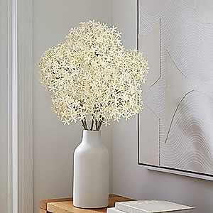 3 Bundles Artificial Fall Flowers Crown Flowers 28” Long Stem Fake Fall Flowers Faux Autumn White Flowers for Home Floral Arrangement Wedding Thanksgiving Party Table Centerpieces Decorations