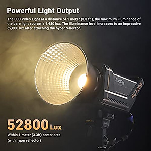 SmallRig RC 120B 120W Bi-Color Cob Video Light 52800Lux@1m 2700K-6500K On-Board and SmallGoGo App Control, TLCI 96+ CRI 95+,9 Lighting Effects Support AC Adapter & 14.4V/26V V-Mount Battery-3471