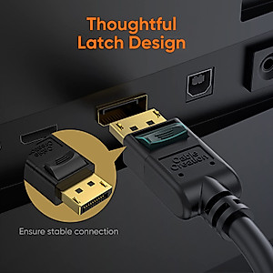 CableCreation 2-Pack DisplayPort 6 Ft/1.8M, 4K DP to DP Cable 1.2 Support 4K@60Hz, 2K@144Hz Compatible with Computer, Desktop, Laptop, PC, Monitor, Projector