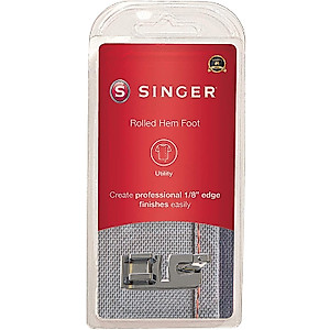 SINGER | Narrow Rolled Hem Foot for Low-Shank Sewing Machines, 1/8 Inch Hem, Light to Medium Weight Fabrics, Couch Over Narrow Cord - Sewing Made Easy