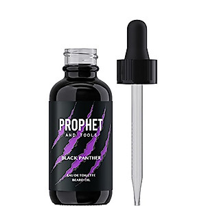 Dark & Sexy Musky Scented Black Panther EDT Aftershave Beard Oil FOR MEN - Soothes Skin, Softens Hairs, Shine Booster, Thicker & Fuller Beard Growth - Vegan and Nuts-Free - Prophet and Tools