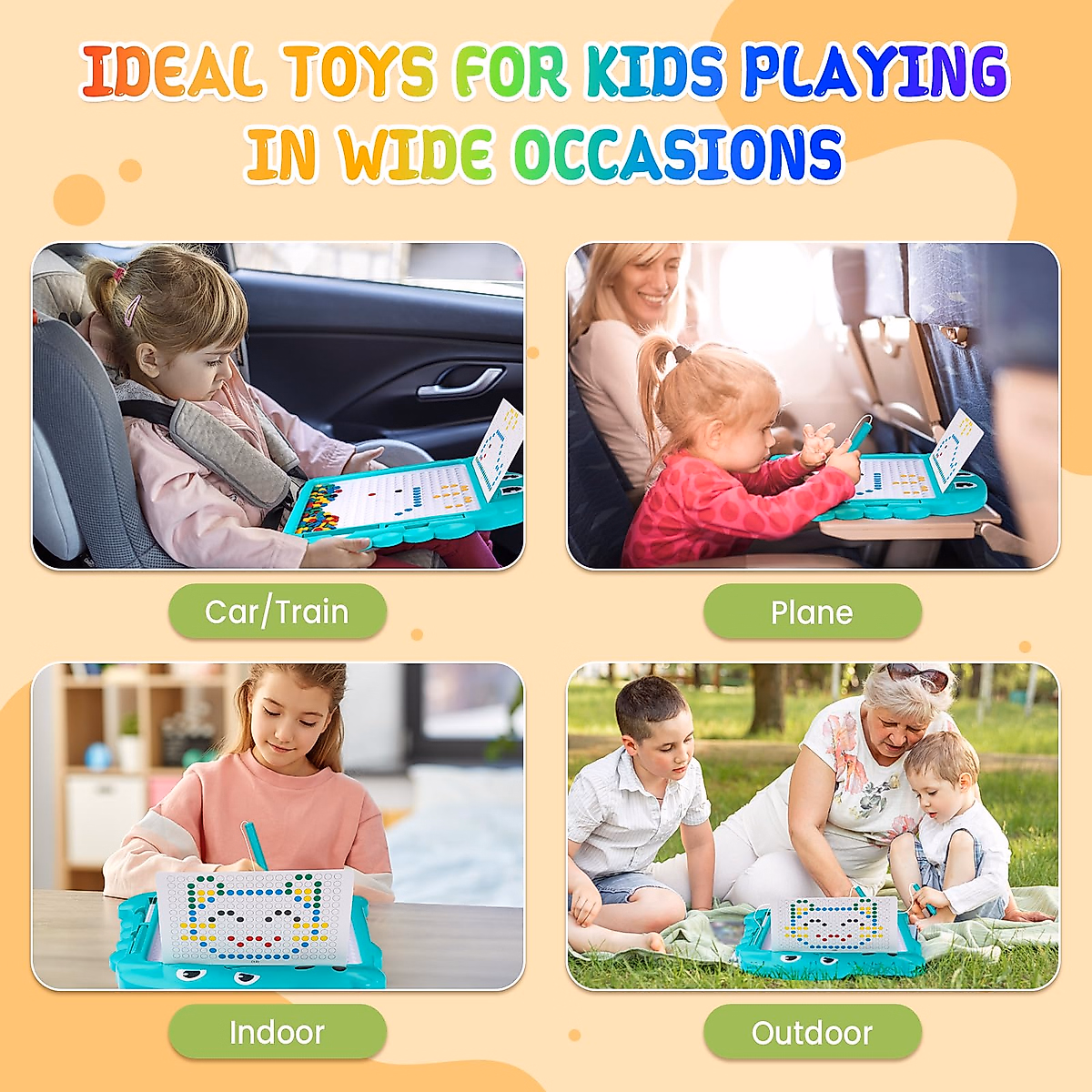 Busy Board Montessori Toy for 1 2 3 4 Year Old Toddlers - Preschool Learning Activities Sensory Board for Fine Basic Dress Motor Skills - Educational Travel Toys for Plane Car, Gift for Boys Girls