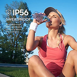 RELAXYO Bone Conduction Headphones, Open Ear Wireless Earphones BT 5.0 Headset, with Up to 8 Hours Playtime Built-in Mic IP56 Sweatproof, for Running Hiking Cycling and Workouts(Black)…