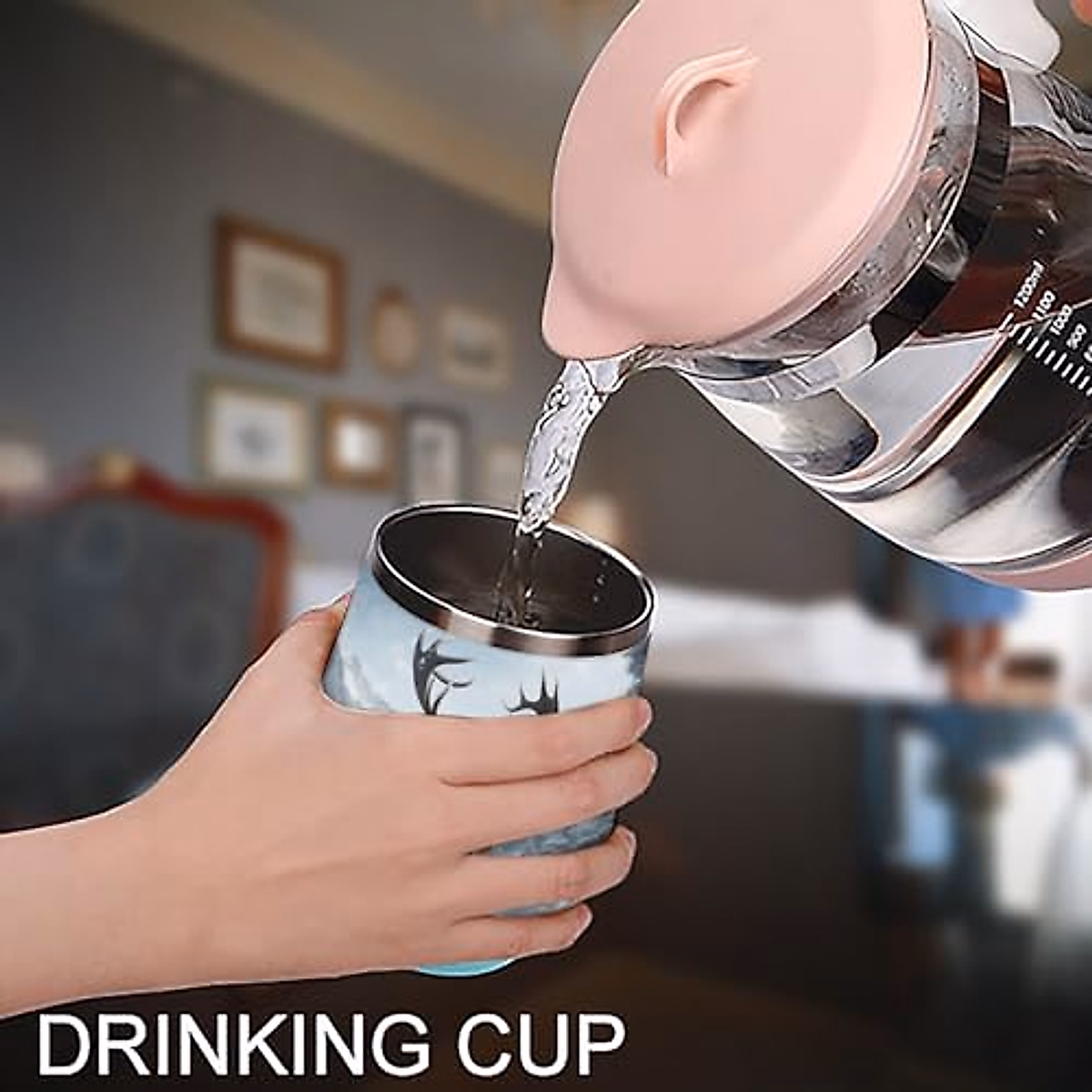 WYUSPGK 304 Stainless Steel Insulated Cup, Snow Elk Print Smooth Rim, Durable & Reusable - Perfect for Office, Home, And Travel