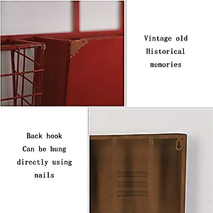 Magazine & Newspaper Baskets Magazine Rack Creative Wall-Mounted Storage Rack Industrial Wind Iron Racks Cafe Bar Decorative Flower Racks Vintage Style Grocery Storage Rack