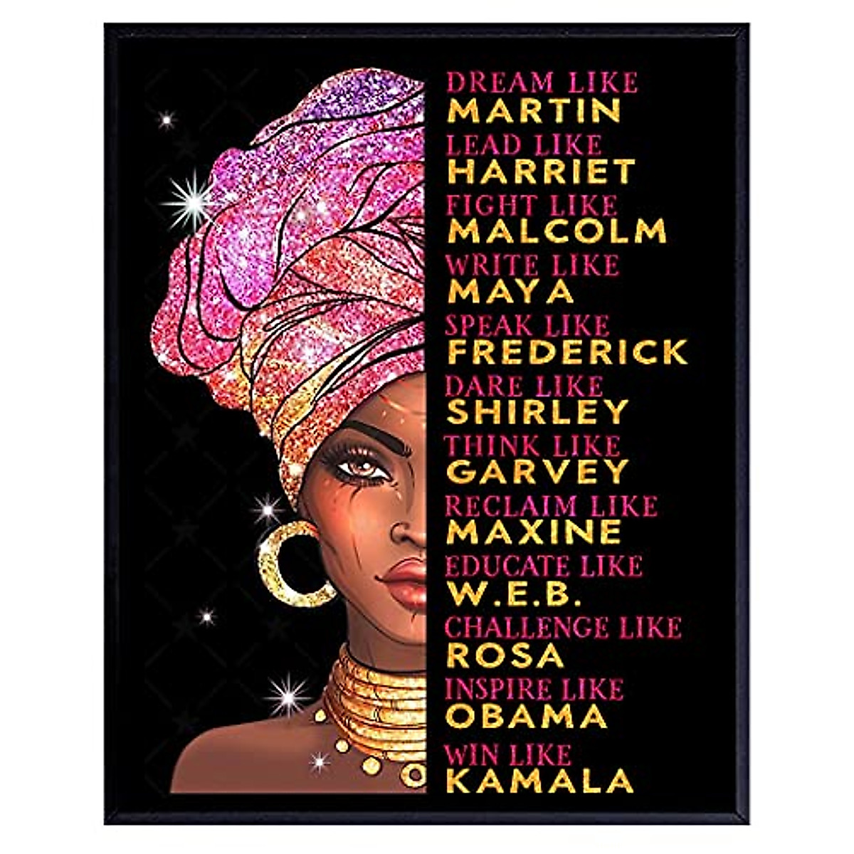 Inspirational Black Art - African American Women, Girls - African American Wall Art - Encouraging Wall Decor - Motivational Encouragement Gifts - Uplifting Inspiring Wall Decor - Positive Affirmations