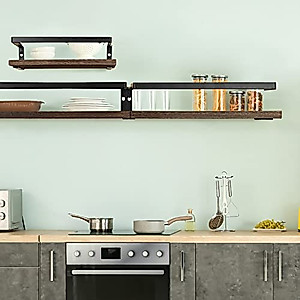 Fixwal 4 Set Floating Shelves Bathroom Shelves Wall Mounted Storage Shelves with Towel Bar for Living Room Kitchen Bedroom Bathroom Office Over Toilet