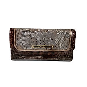 Brahmin Soft Checkbook wallet Taupe Tempura G44 1100