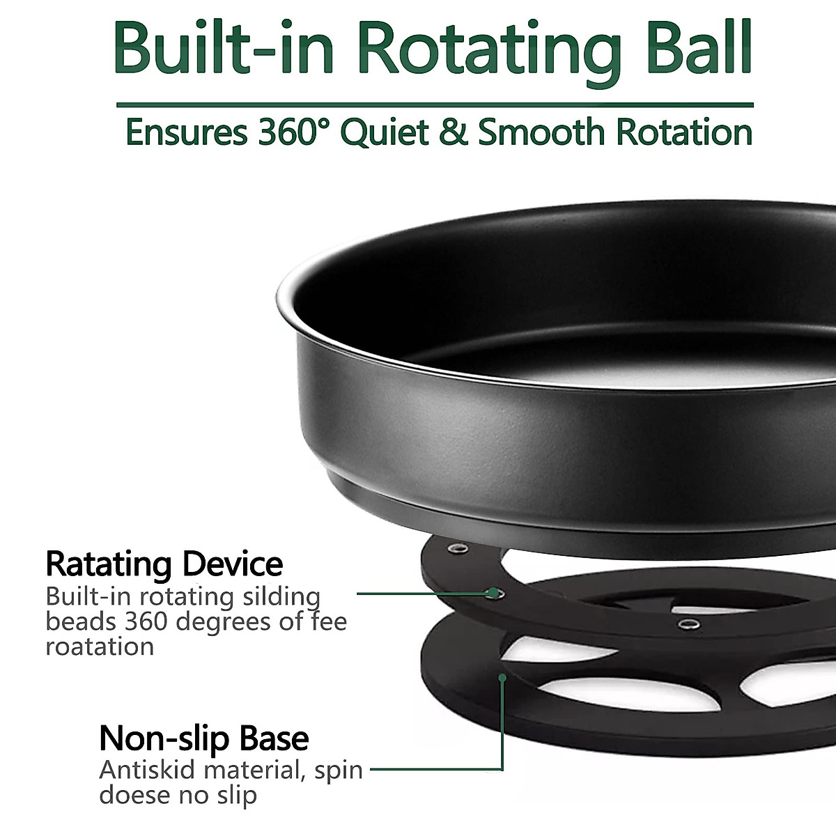 Lazy Susan Organizer, SIMCAS Non-Skid Stainless Spice Rack, Lazy Susan Turntable for Cabinet, Spice Organizer for Kitchen Refrigerator and Countertop, Cabinet Organizer for Vanity & Bathroom, 12 inch