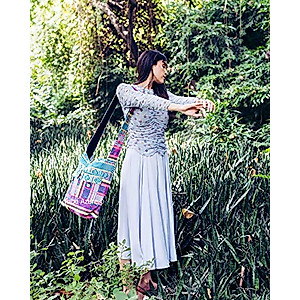 Tribe Azure Fair Trade Crossbody Handwoven Thick Cotton Shoulder Bag Shopping Market Purse Pink Casual Boho Roomy Spacious