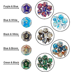 DND Dice Set (140 Pieces), Huuancy Polyhedral Dice for Dungeons and Dragons DND RPG MTG Table Games with 1 Large Flannel Bag, 20 Colors