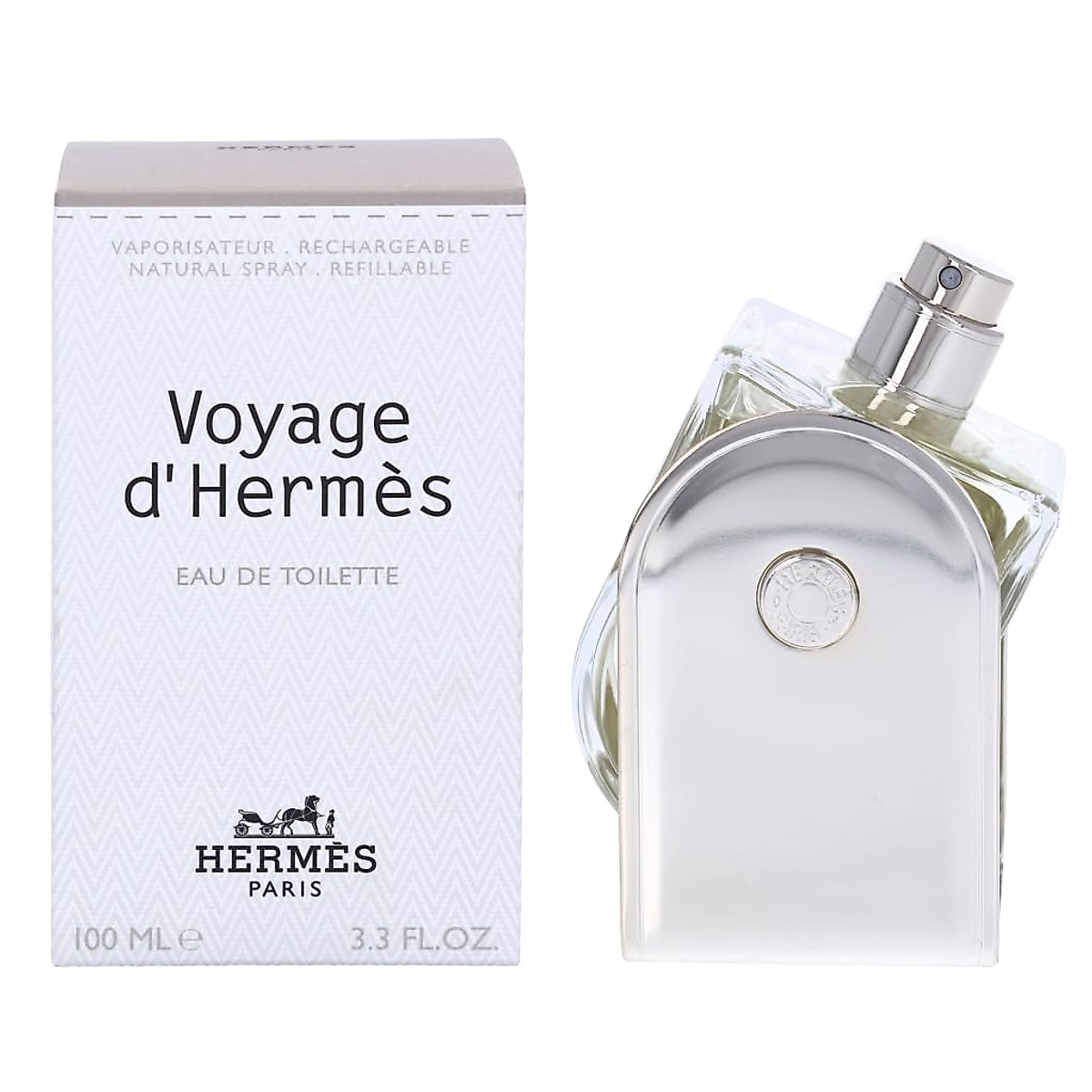 Hermes Voyage D'Hermes Eau-de-toilette Refillable Spray for Unisex, 3.30-Ounce