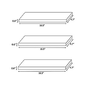 White Floating Shelves for Wall,Set of 3 Wall Shelves Perfect Home Decor for Bathroom Living Room Kitchen Bedroom Office Storage Shelf