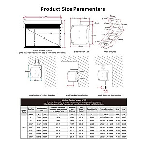 VIVIDSTORM-Slimline Motorized Tension Pull Down Screen Projector Perforated Transparent Acoustically White Cinema,4K/3D Home Cinema,Compatible with Standard Projector,VMSLPW120H