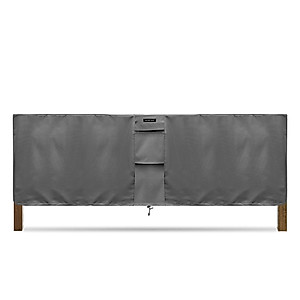 KHOMO GEAR Heavy Duty Outdoor Furniture Cover - Waterproof Square & Rectangular Covers with Air Vents - UV Resistant Polyester Patio Garden Cover - for Ottoman, Tables, Coffee Side Tables and Others