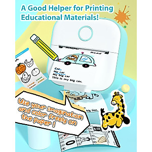 Phomemo Sticker Printer- T02 Mini Printer Sticker Maker Inkless Printer Portable Bluetooth Thermal Pocket Photo Printer for Study Notes, Stickers, Photos, DIY, for Birthday, Green