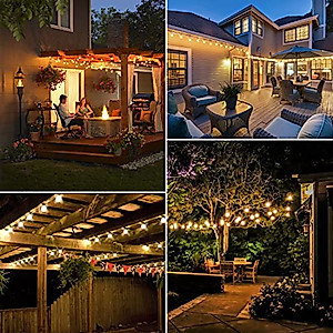 DAYBETTER 100ft Solar Outdoor String Lights Waterproof, ST38 Globe Led Patio Lights with 24 Edison Bulbs, Weatherproof Plastic Outdoor Lights for Yard Porch Bistro