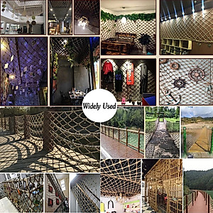KACQIHTU Hemp Rope Net Child Safety Net Rope Fence Stairs Balcony Railings Garden Playground Safety Protection Rope Netting Climbing Net for Kids